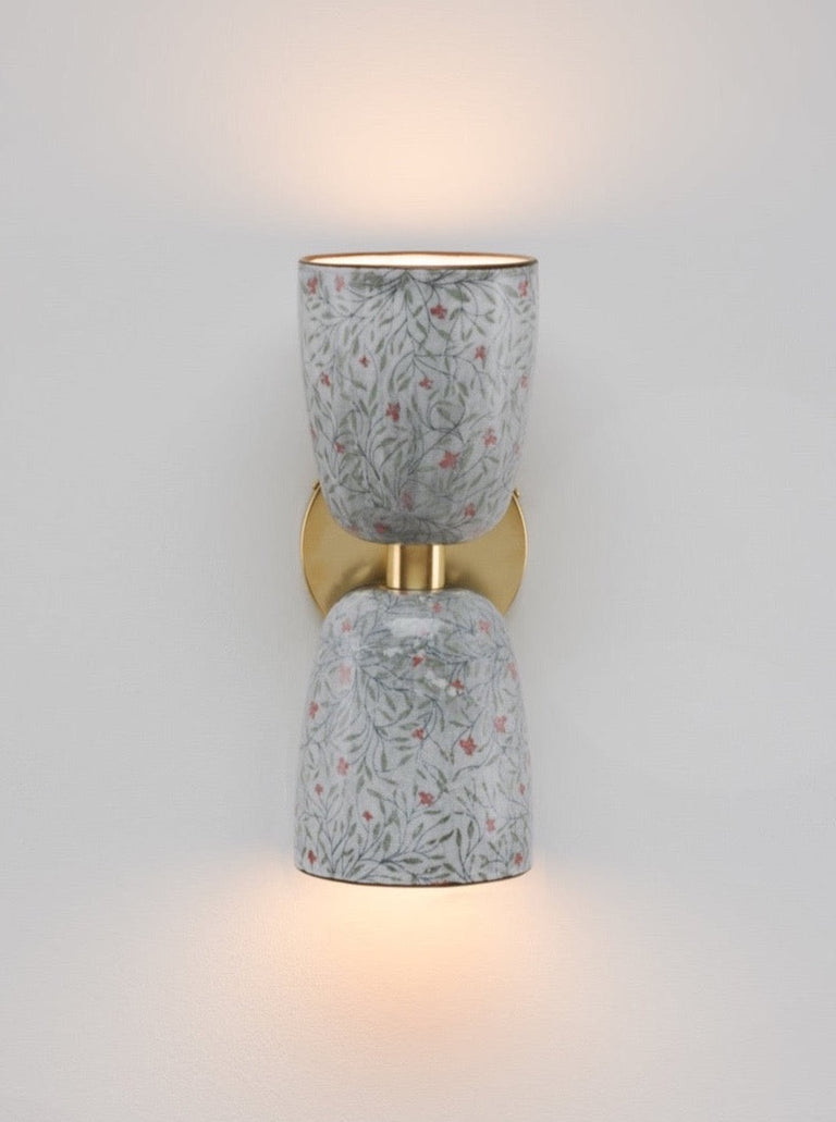 Frances Double Sconce in Pink Vines | The Light Factory