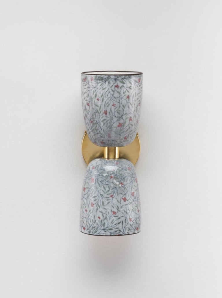 Frances Double Sconce in Pink Vines | The Light Factory