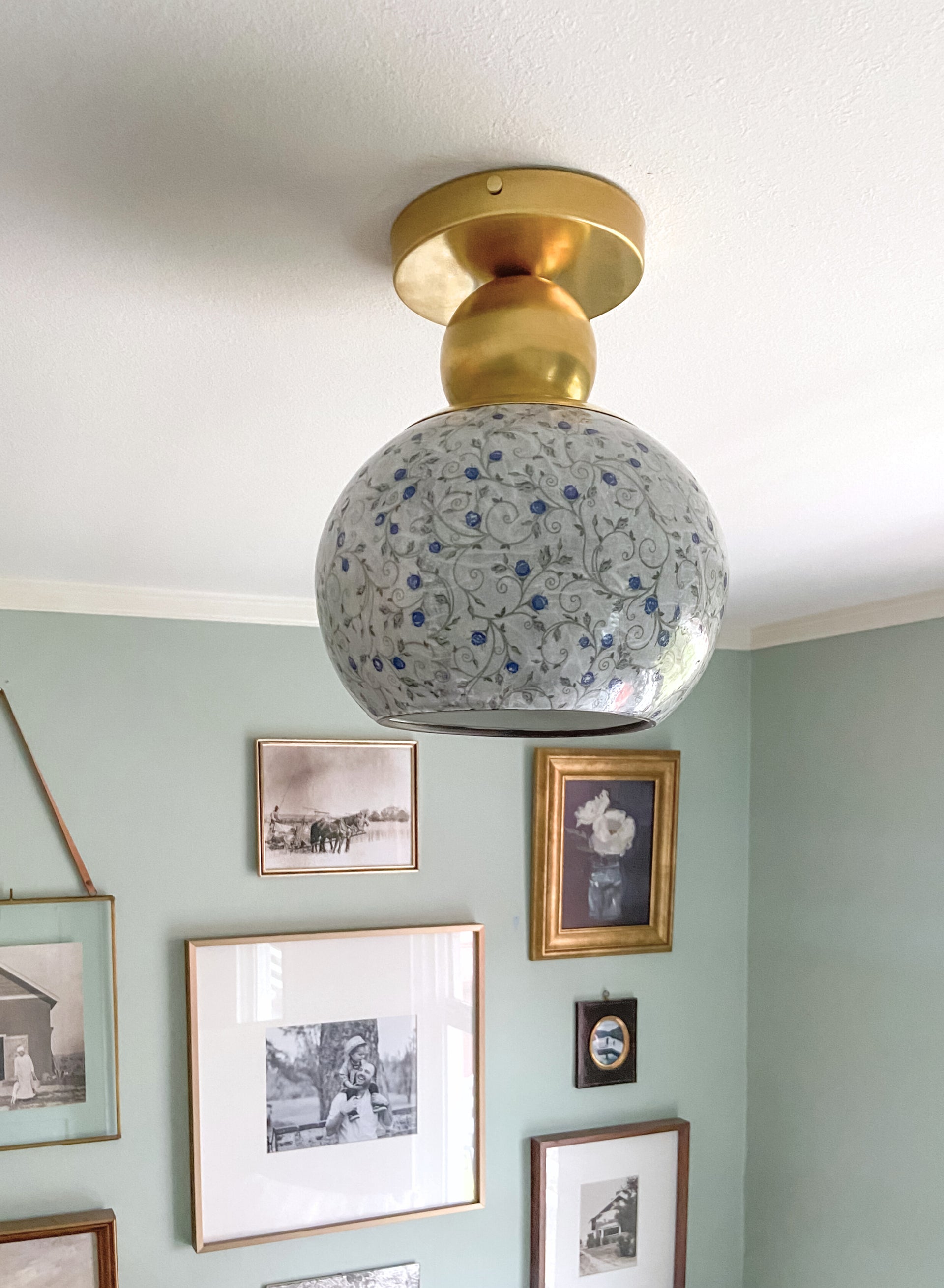 Frances Flushmount in Blue Vines | The Light Factory