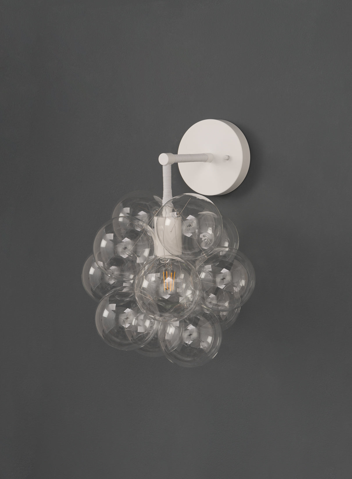 White Bubble Sconce with COTTON cord (Quick Ship) | The Light Factory