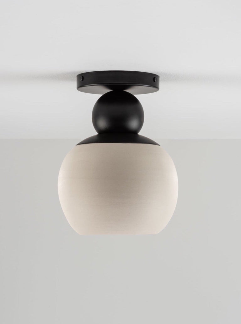 Terrene Flushmount in Cream and Black | The Light Factory